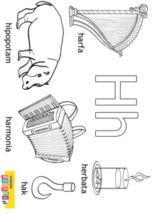 Kolorowanka - Alfabet - litera H