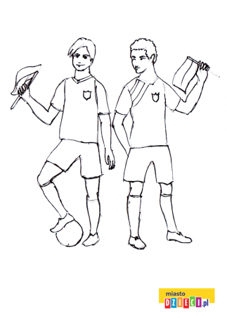 Kolorowanka - Piłkarze z flagą