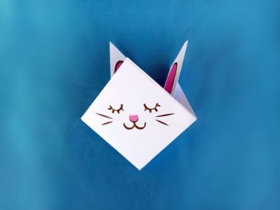 Króliczek origami, zabawa wielkanocna dla dzieci DIY, dekoracje ...