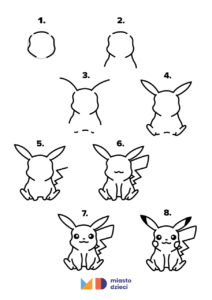 Jak narysować Pikachu krok po kroku. Instrukcje rysowania do druku ...
