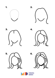 Jak narysować włosy krok po kroku. Instrukcje rysowania do druku ...